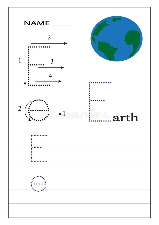 Alphabet Tracing Worksheet D Stock Vector - Illustration of education ...