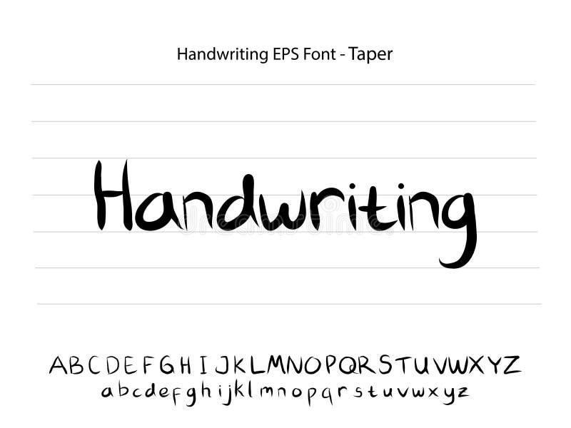 Alphabet Handwriting Font Typeface Text Script Ink Brush Set Manual ...