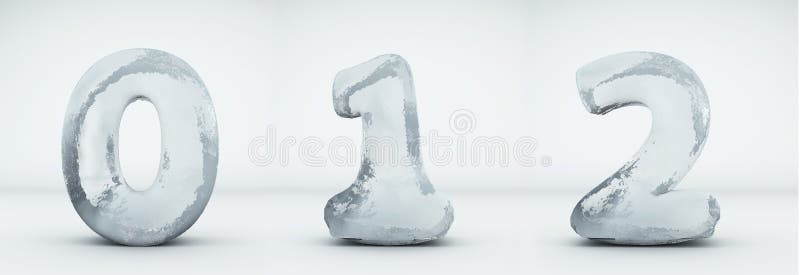 Alphabet Ice. Numbers 0, 1, 2 Stock Illustration - Illustration of ...
