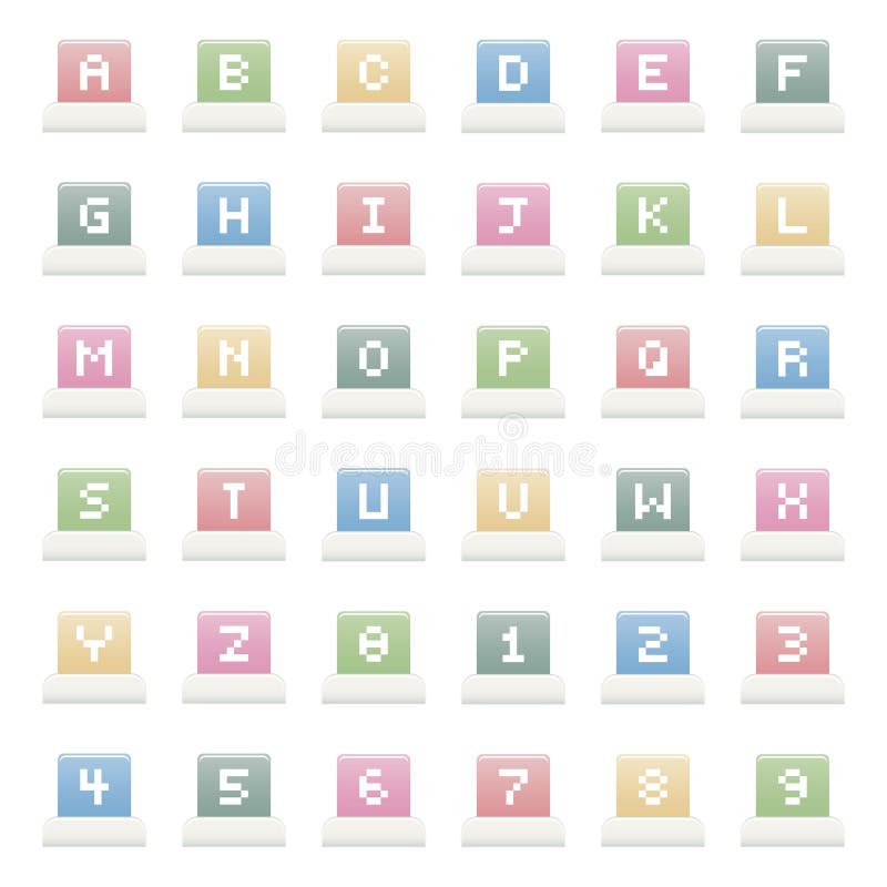 Alphabet icons stock vector. Illustration of long, orange - 42074539