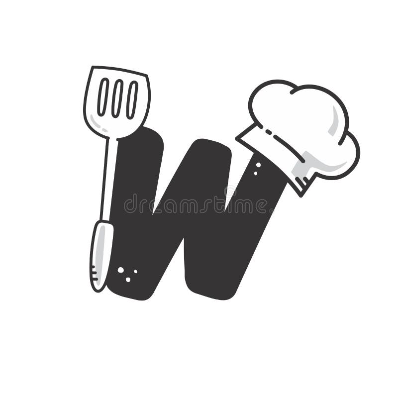 Alphabet Initial Chef Hat with Spatula Restaurant Theme Logo Stock ...