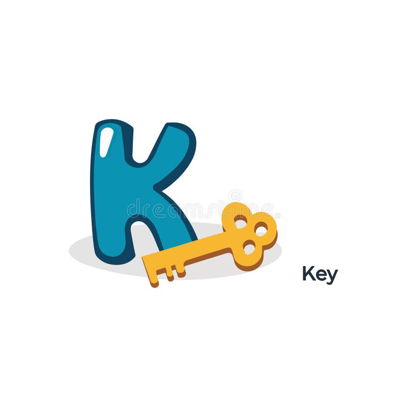 Alphabet K, K for key stock illustration. Illustration of creative ...