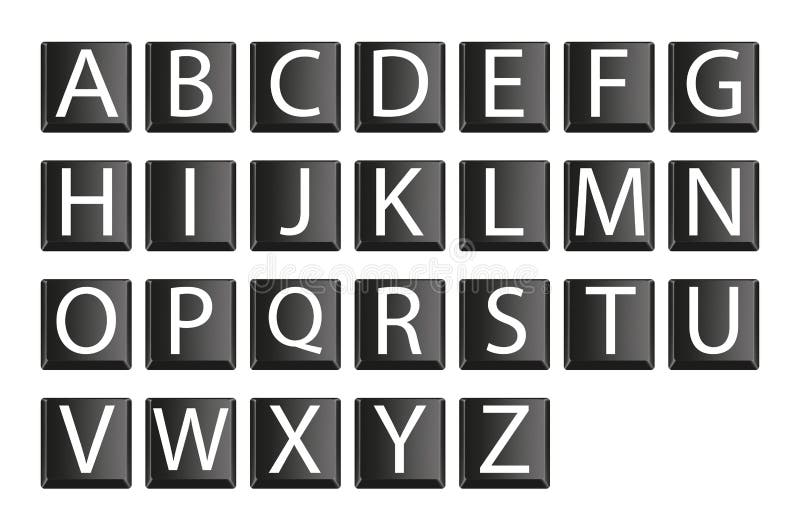 Red Square Alphabet Buttons Stock Illustration - Illustration of ...