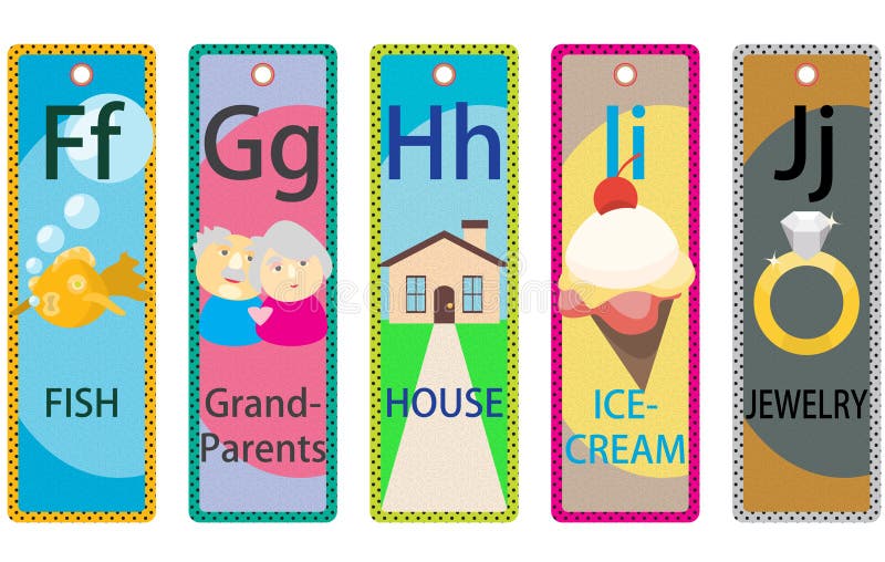 Kids Alphabet Printable Bookmarks Collection U-Z Stock Vector ...