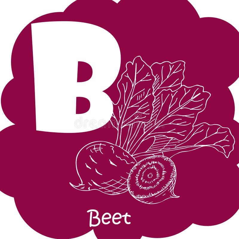 Alphabet for Kids with Vegetables. Healthy Letter Abc B-beet. Stock ...