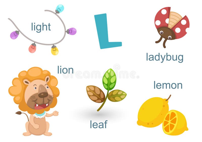Alphabet letter L pictures stock vector. Illustration of lamp - 50724234