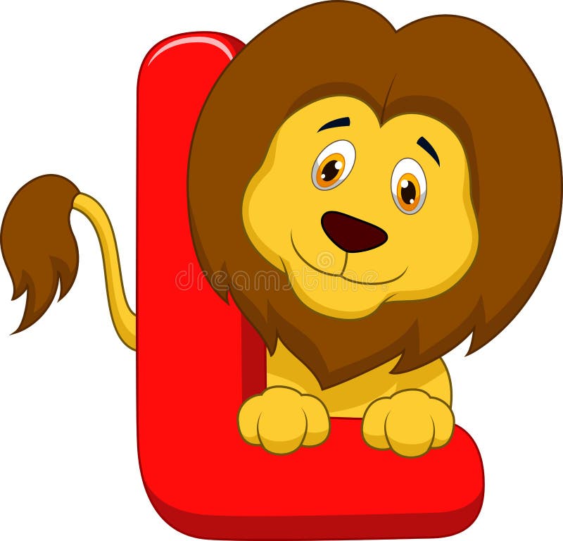 Alphabet L with Lion Cartoon Stock Vector - Illustration of drawing ...