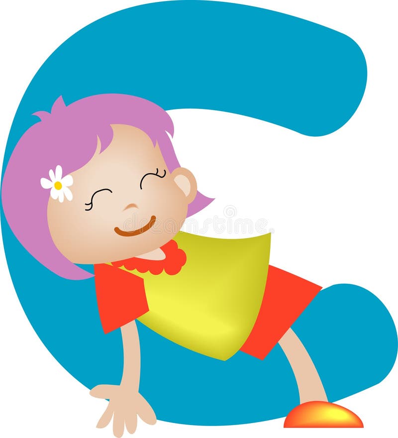 Letter C girl stock vector. Illustration of message, playschool - 3520900
