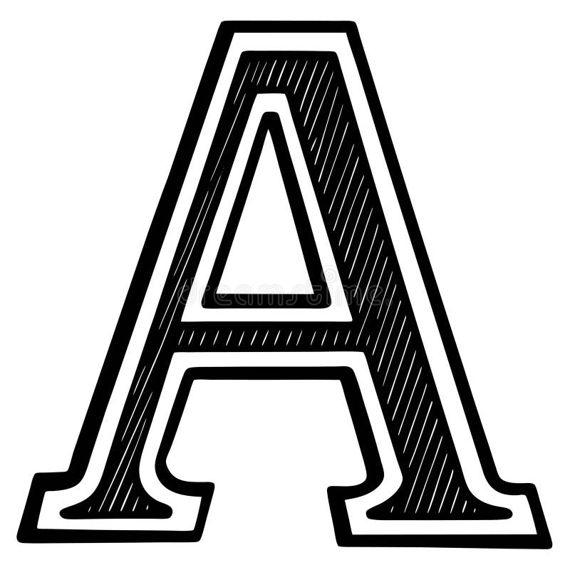 A Alphabet Letter Coloring Page Interior Vector Stock Vector ...