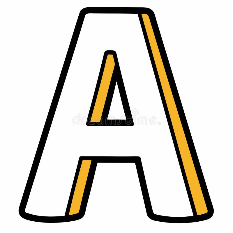 A Alphabet Letter Coloring Page Interior Vector Stock Vector ...