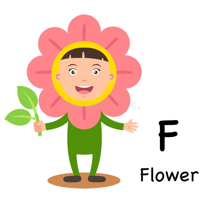 Alphabet Letter F-flower stock vector. Illustration of girl - 74475398