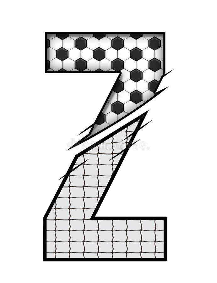 Football and Net Pattern Alphabet Letter Z Stock Image - Illustration ...