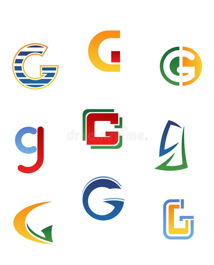 Abstract Icons for Letter G Stock Vector - Illustration of blue ...