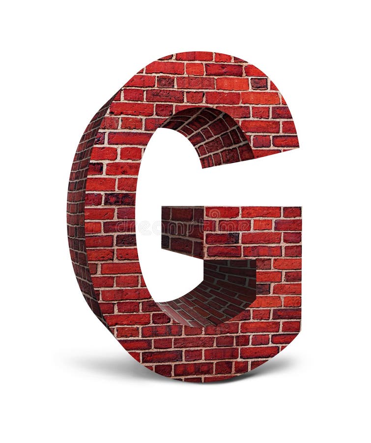 Alphabet Letter G of the Alphabet with Wall of Bricks, 3D Illustration ...