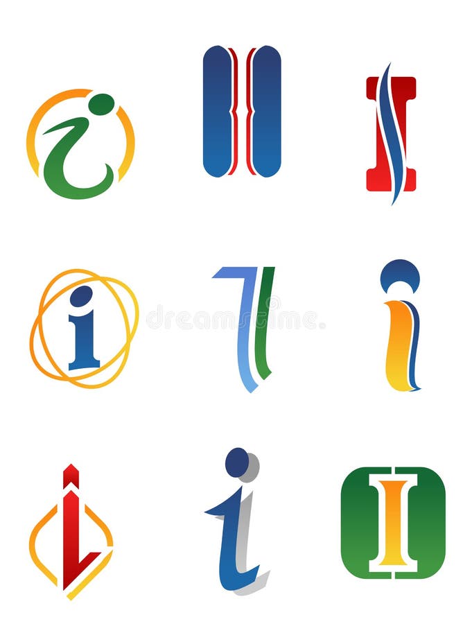 Abstract Icons for Letter I Stock Vector - Illustration of blue ...