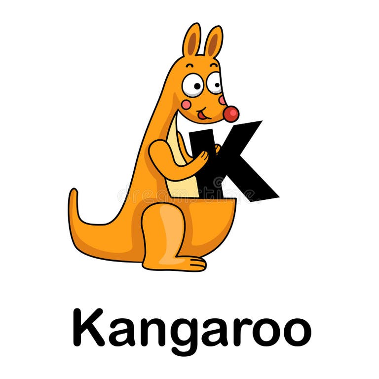 Alphabet Letter k-kangaroo stock vector. Illustration of lettering ...