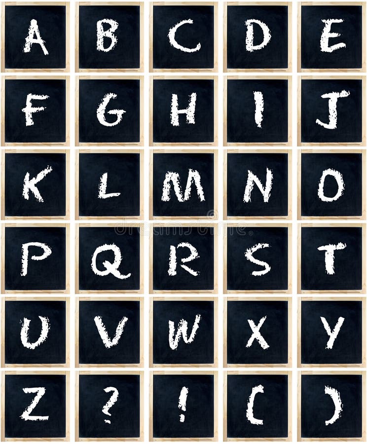 ABC Alphabet on Blackboard, Preschool Basic Reading and Writing Stock ...