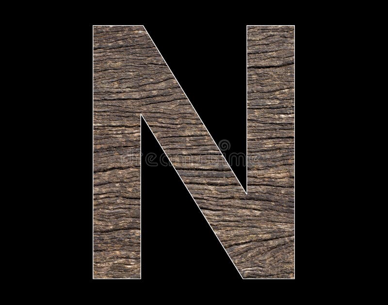 Alphabet Letter N - Rustic Tree Bark Background Stock Illustration ...