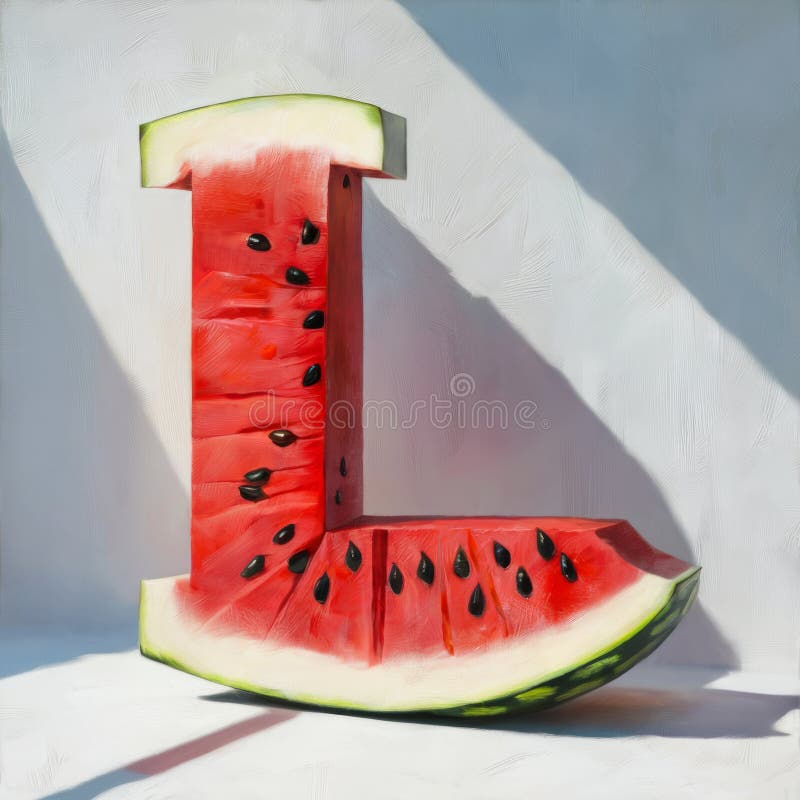 Alphabet Letter R Shaped Watermelon Slice, White Background Stock Photo ...