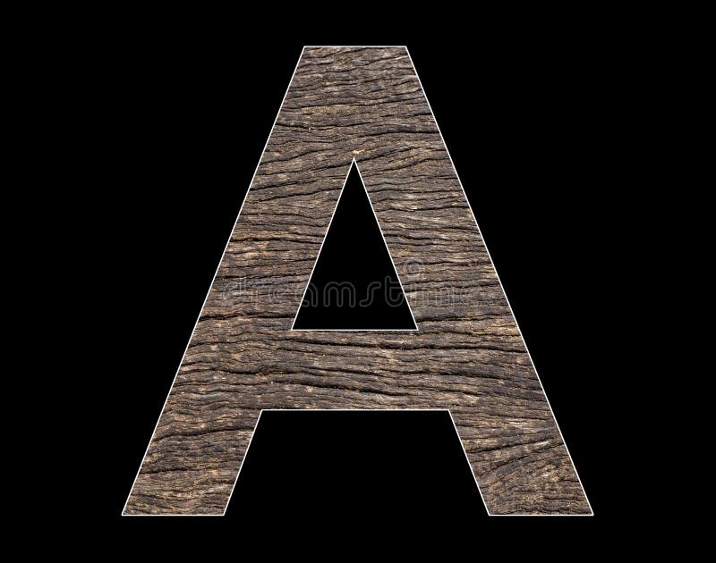 Alphabet Letter a - Rustic Tree Bark Background Stock Illustration ...