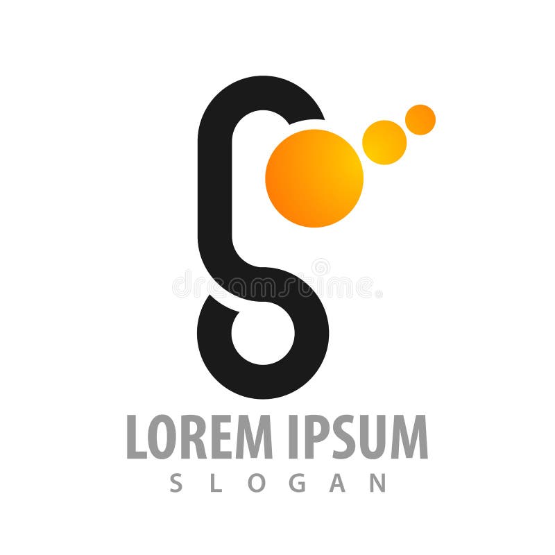 Alphabet Letter S with Circle Yellow Concept Design. Symbol Graphic ...