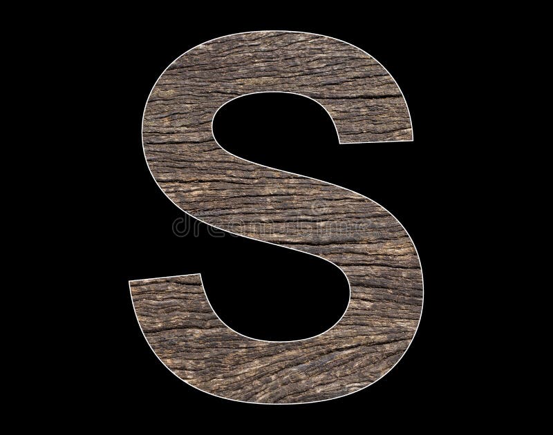 Alphabet Letter S - Rustic Tree Bark Background Stock Illustration ...