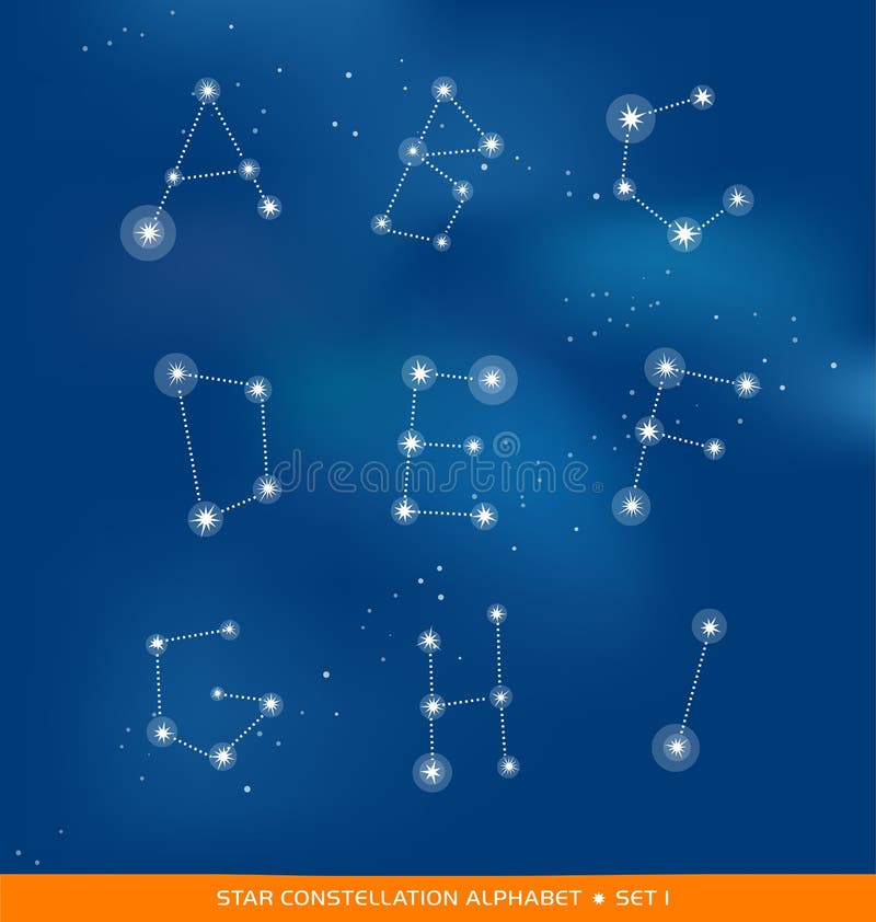 The Font of the Constellation Stock Vector - Illustration of modern ...