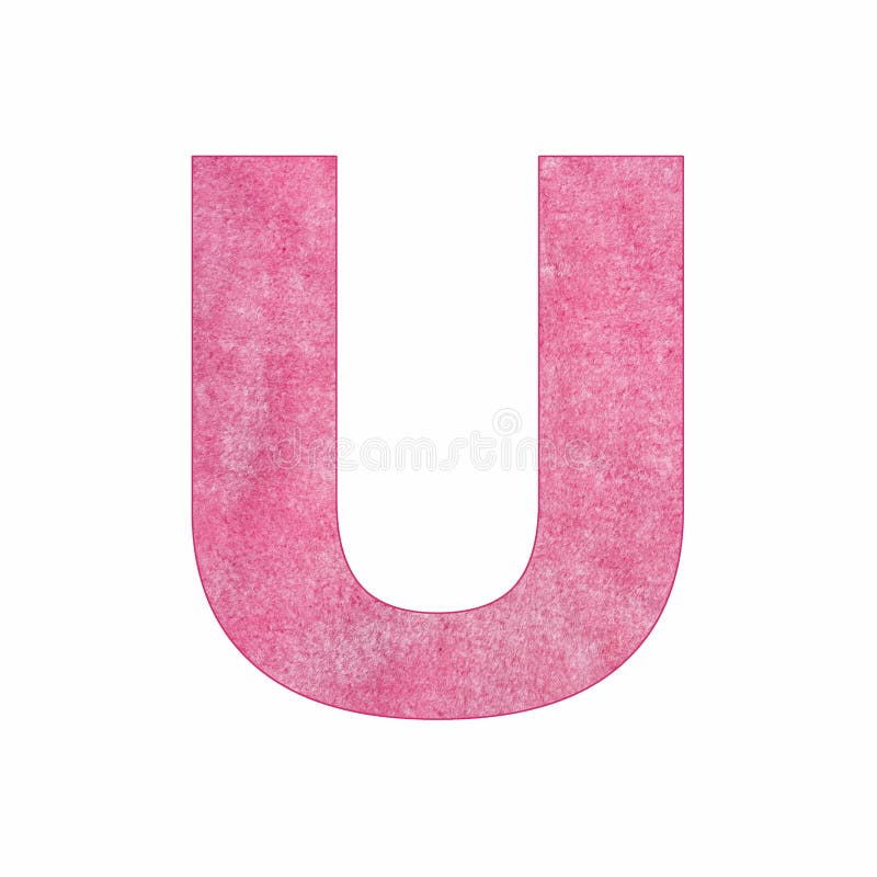 Alphabet Letter U - Pink Plush Texture Stock Photo - Image of space ...