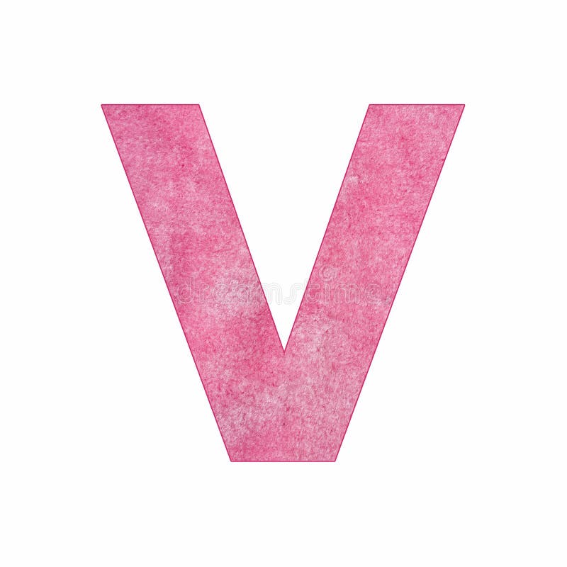 V Capital Letter - Pink Plush Texture Stock Image - Image of fibers ...