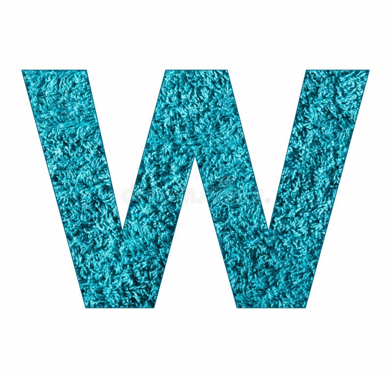 Alphabet Letter W - Blue Towel Background Stock Image - Image of cloth ...