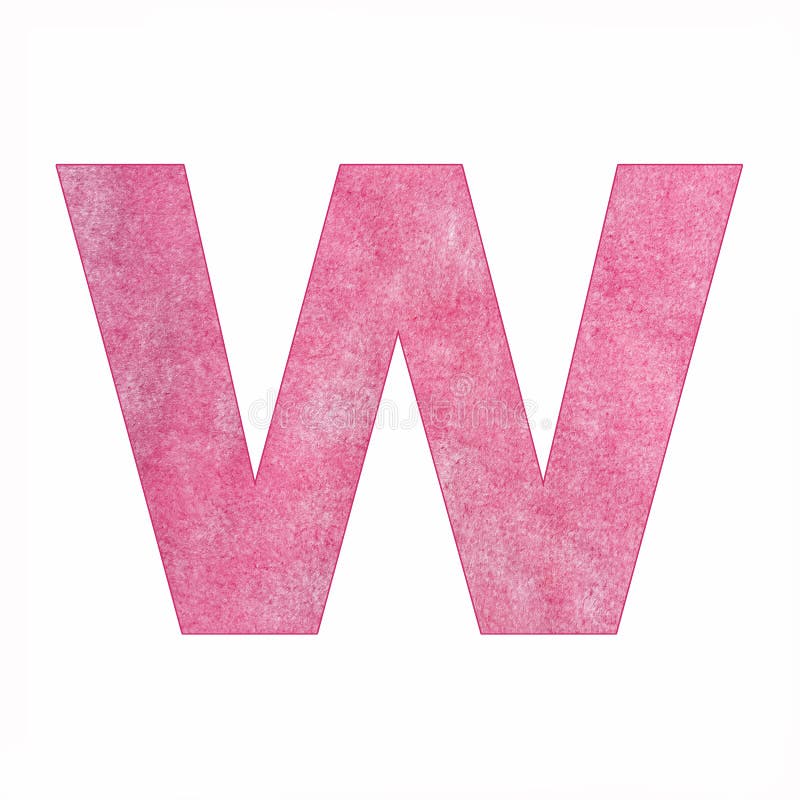 Alphabet Letter W - Pink Plush Texture Stock Image - Image of color ...