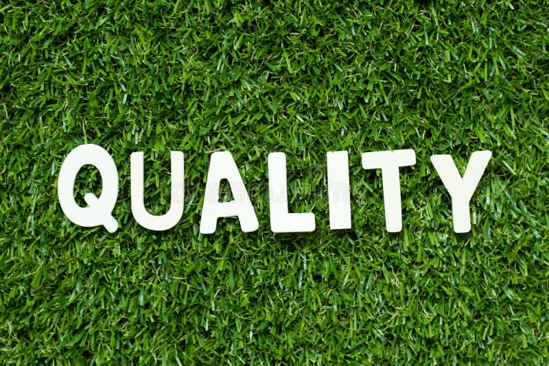 Alphabet in Word Quality on Artificial Green Grass Background Stock ...