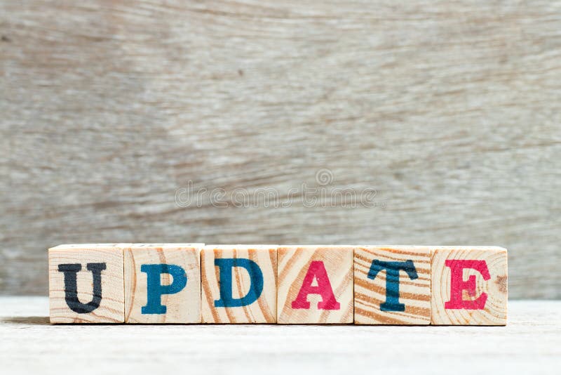 The Word UPDATE Written on Wooden Cubes Isolated on a Political Map ...