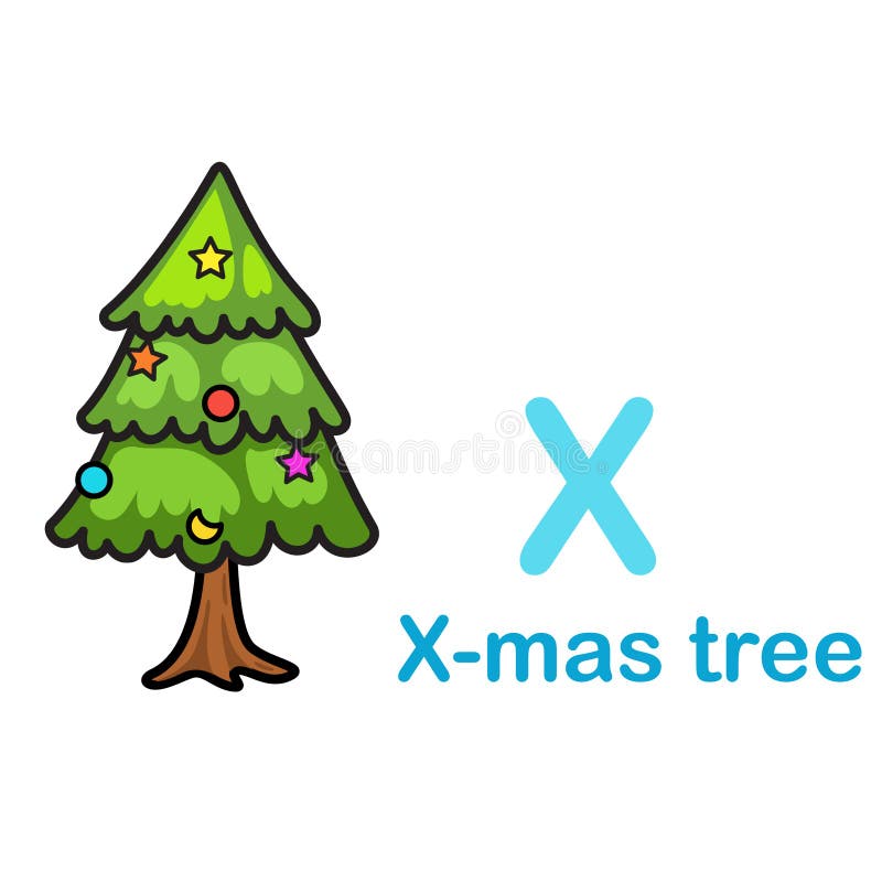 Alphabet Letter X-Xmas Tree Stock Vector - Illustration of nursery ...