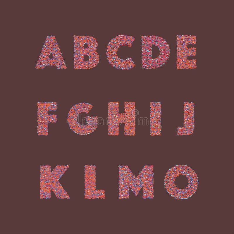 Set of Alphabet Letters with Abstract Ethnic Tribal Patterns. Stock ...