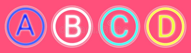 Alphabet Letters a, B, C, D in a Circle Stock Illustration ...