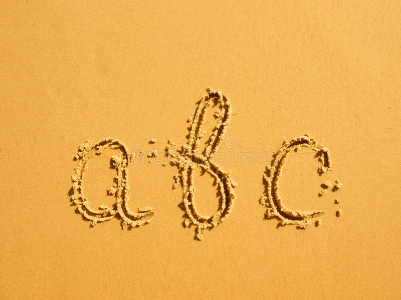 Alphabet Letters M N O Handwritten in Sand Stock Image - Image of ...