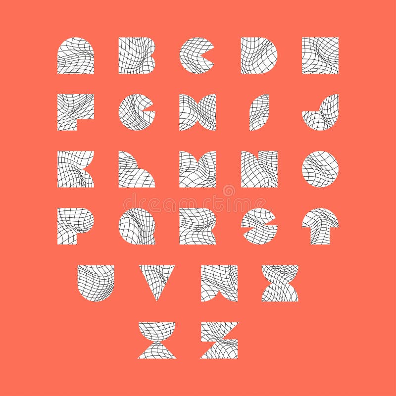 Alphabet Letters with Black and White Wavy Lines Pattern Stock ...