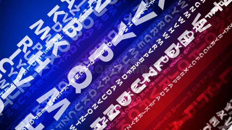 Alphabet Letters in Blue and Red Create Dynamic Typographic Chaos on ...