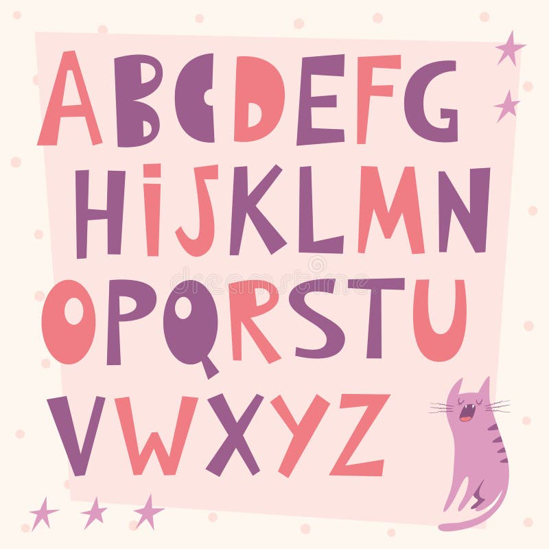 Alphabet Letters in Cartoon Style Stock Vector - Illustration of word ...