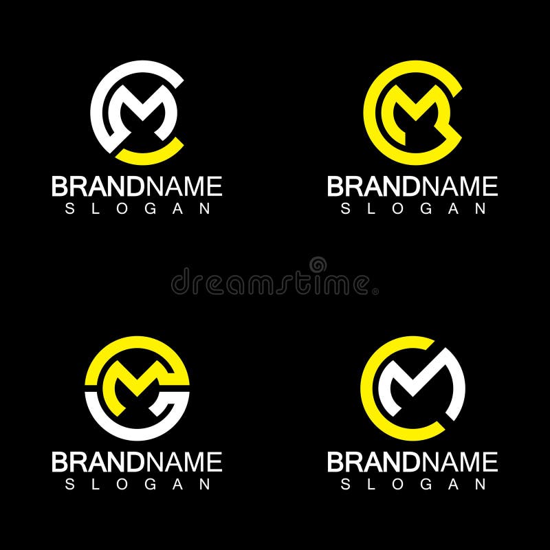 Alphabet Letters CM or MC Logo Design Template Stock Illustration ...