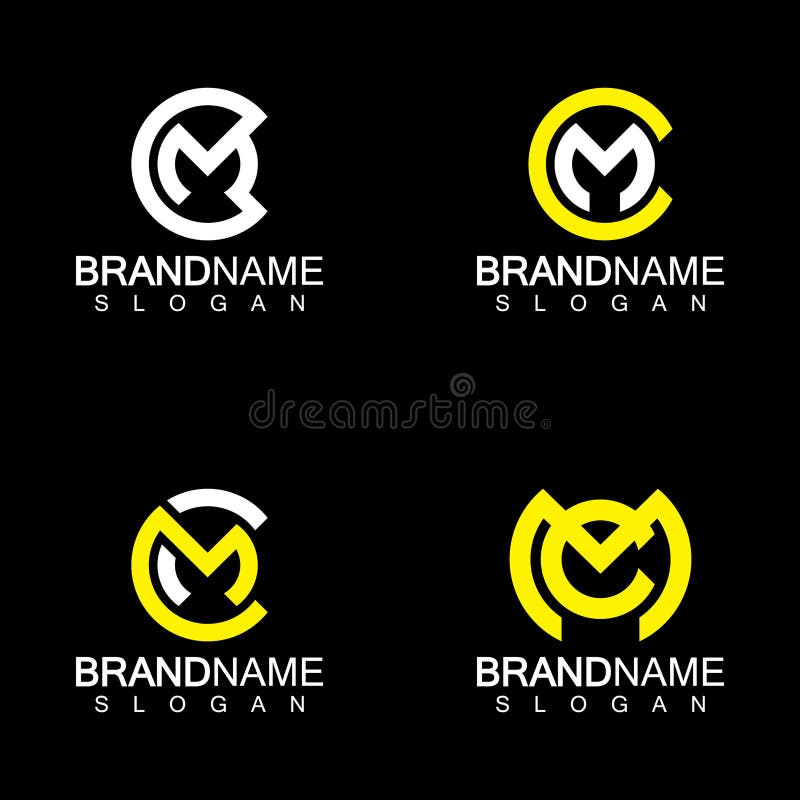 Alphabet Letters CM or MC Logo Design Template Stock Illustration ...