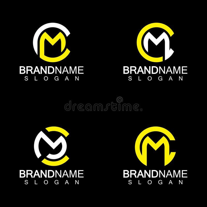 Alphabet Letters CM or MC Logo Design Template Stock Vector ...