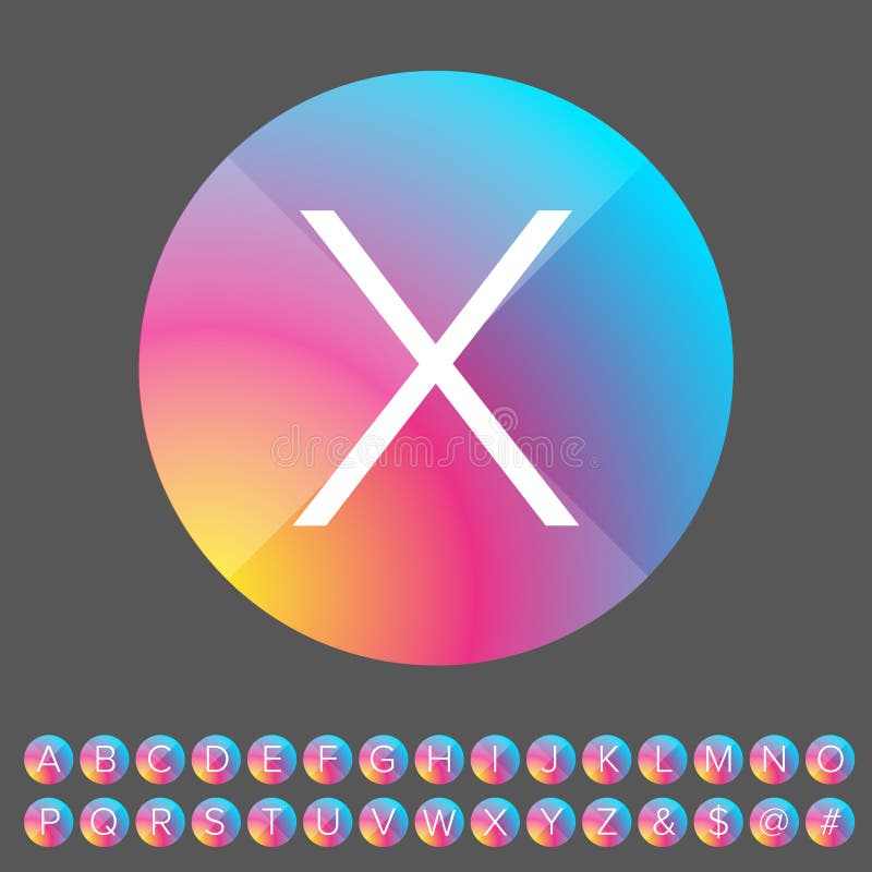 Alphabet Letters Colorful Button Stock Vector - Illustration of fonts ...