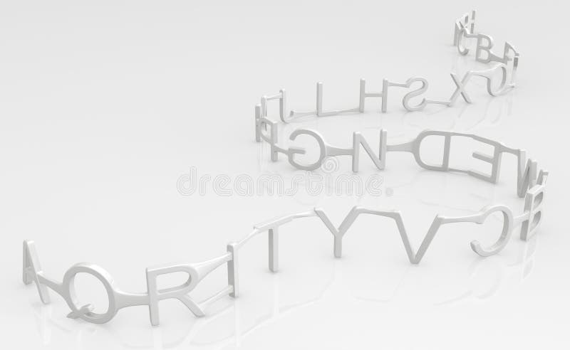 Alphabet Letters Connected White Stock Illustration - Illustration of ...