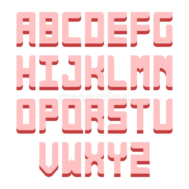 Alphabet Letters with 3d Isometric Effect Stock Illustration ...