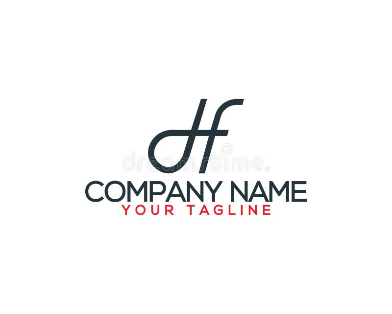 Alphabet Letters DF, DHF Minimal Logo Design. Stock Vector ...