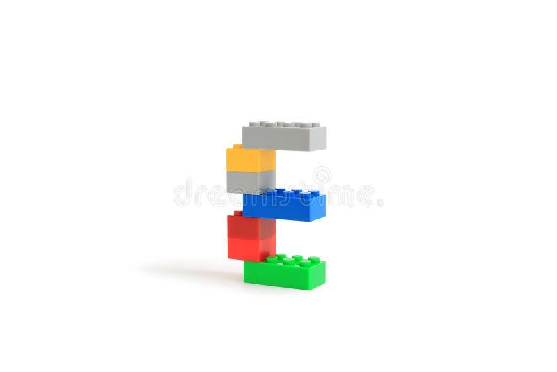 Alphabet Letters E from Colorful Plastic Brick Block Constructor ...