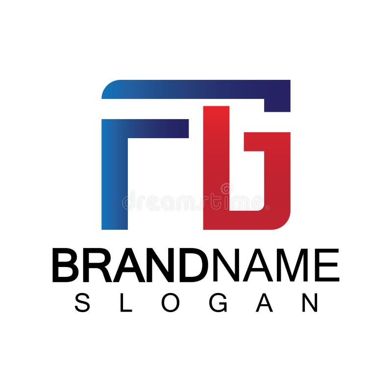 Alphabet Letters FG or GF Logo Design Template Stock Vector ...