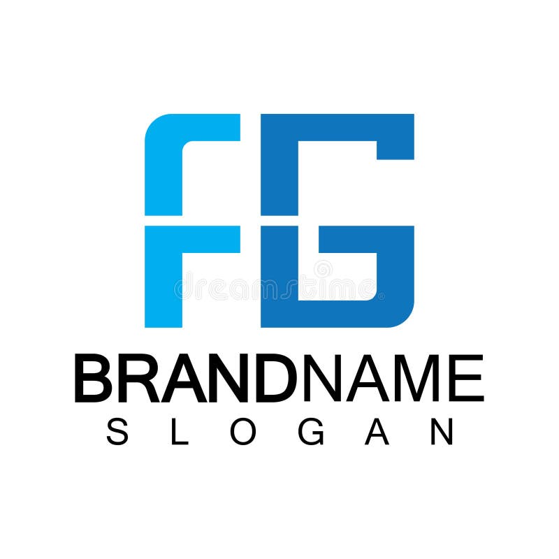 Alphabet Letters FG or GF Logo Design Template Stock Vector ...